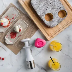 CUISIPRO Scoop And Stack Cylinder Shaped Ice Cream Scoop - White