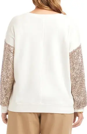 Karen Kane Sequin Sleeve Sweatshirt
