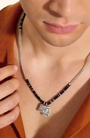 John Hardy Heishi Tag Sterling Necklace