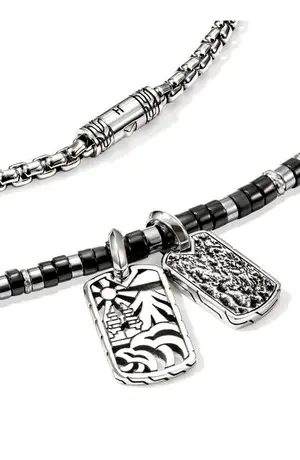 John Hardy Heishi Tag Sterling Necklace
