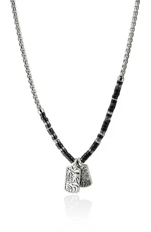 John Hardy Heishi Tag Sterling Necklace - Silver