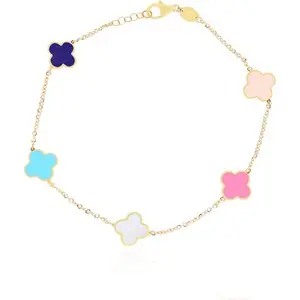 THE LOVERY FINE JEWELRY Mini Clover Bracelet - Pastel Mixed