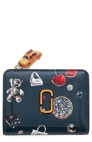 Marc Jacobs The Trinket Utility Snapshot Mini Compact Wallet - Navy Multi