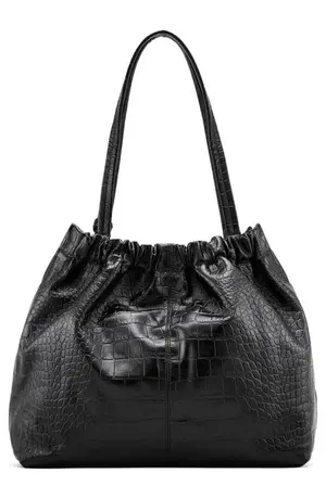 Marc Jacobs Leather Tote With Croc Embossed Exterior