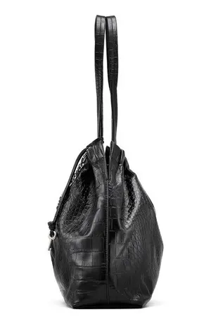Marc Jacobs Leather Tote With Croc Embossed Exterior