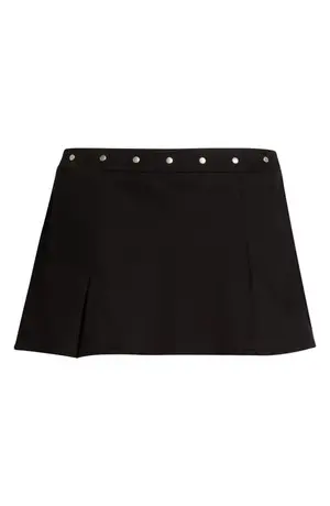 PACSUN Stud Pleated Stretch Cotton Miniskirt
