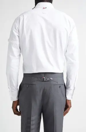 Thom Browne Cotton Oxford Armband Button-down Shirt - White