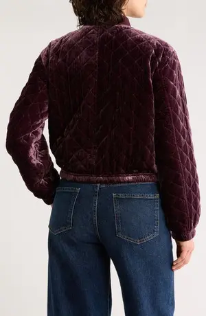 Marine Layer Anita Velvet Quilted Bomber Jacket