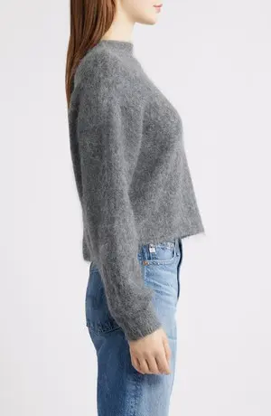 Marine Layer Suri Alpaca Blend Funnel Neck Sweater - Charcoal