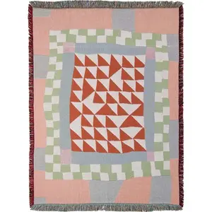 SLOWDOWN STUDIO Barlow Woven Throw Blanket - Pink Multi