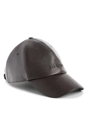 Givenchy Embossed Logo Leather Baseball Cap - Chocolate