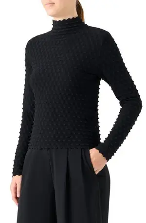 Akris Dot Mock Neck Sweater