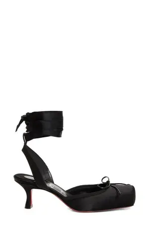 CHRISTIAN LOUBOUTIN Cassia Lace-up Slingback Pump - Black/black