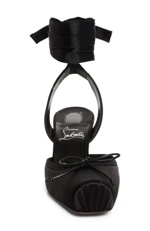 CHRISTIAN LOUBOUTIN Cassia Lace-up Slingback Pump - Black/black