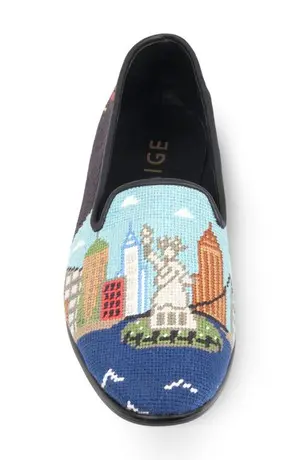 BYPAIGE I Love New York Needlepoint Loafer - Black