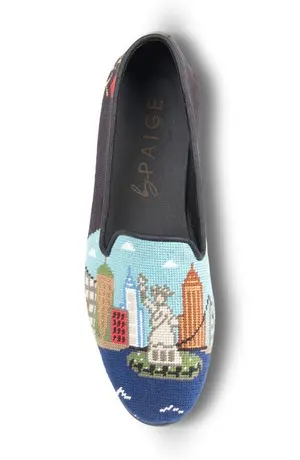 BYPAIGE I Love New York Needlepoint Loafer - Black