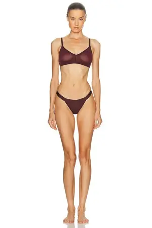 NEGATIVE UNDERWEAR Sieve Thong In Burgundy - Garnet
