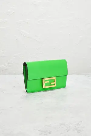 Fendi Mini Baguette Shoulder Bag - Green