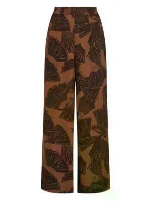 Karl Lagerfeld Fan Print Flared Trousers