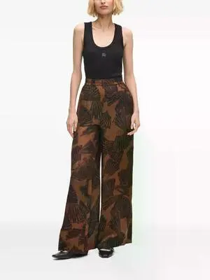 Karl Lagerfeld Fan Print Flared Trousers