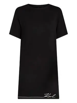 Karl Lagerfeld Signature Logo Nightdress - Black