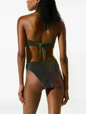 Karl Lagerfeld Metallic Bandeau Bikini Top - Black