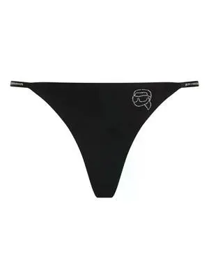 Karl Lagerfeld Ikon Rhinestones Thong - Black
