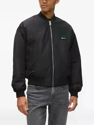 Karl Lagerfeld Zip-up Bomber Jacket With Logo Patch
