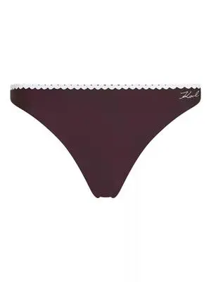 Karl Lagerfeld Logo-print Bikini Bottoms - Red