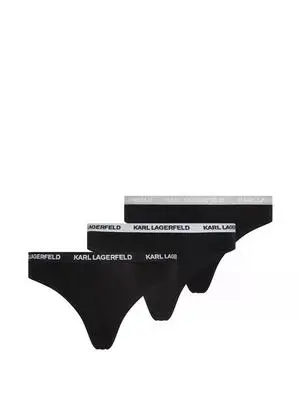 Karl Lagerfeld Logo-band Thong - Black