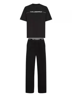 Karl Lagerfeld Logo Pajama Set - Black