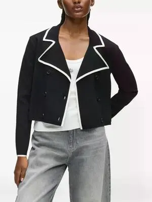 Karl Lagerfeld Double-breasted Cardigan With Notched Lapels