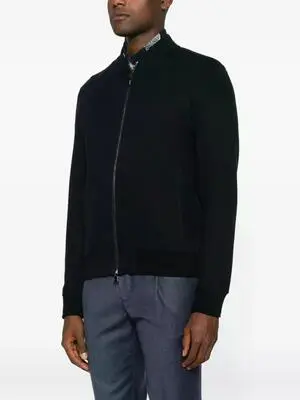 Canali Zip Cotton Jacket - Black