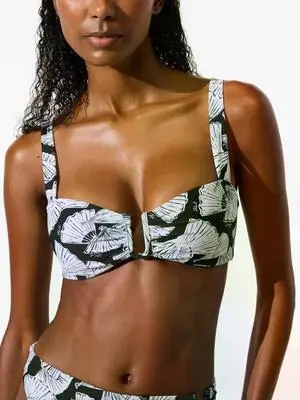 Karl Lagerfeld Fan Print Bikini Top