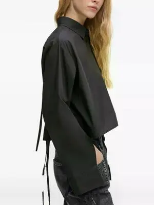 Karl Lagerfeld Button-down Shirt With Tie Detailing - Black