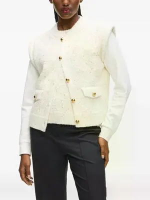 Karl Lagerfeld Bouclé Button Vest