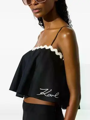 Karl Lagerfeld Cropped Top - Black