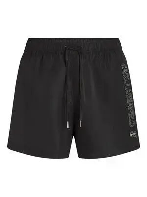 Karl Lagerfeld Logo-print Swim Shorts - Black