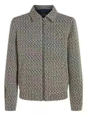 Karl Lagerfeld Zip-up Bouclé Tweed Jacket