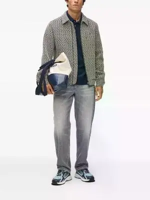 Karl Lagerfeld Zip-up Bouclé Tweed Jacket