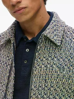Karl Lagerfeld Zip-up Bouclé Tweed Jacket