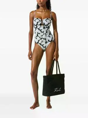 Karl Lagerfeld Fan-print One-piece Swimsuit