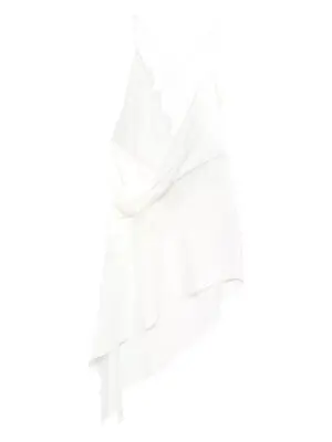 Alex Perry Lace Asymmetric Mini Dress - White