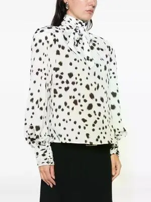 ROWEN ROSE Dalmatian-pattern Blouse