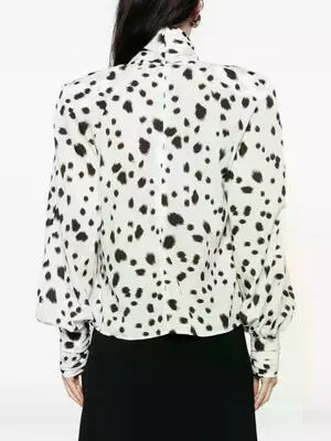 ROWEN ROSE Dalmatian-pattern Blouse