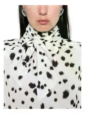 ROWEN ROSE Dalmatian-pattern Blouse
