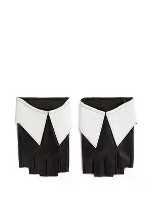 Karl Lagerfeld Collar-detail Fingerless Gloves - Black