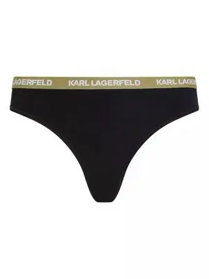 Karl Lagerfeld Logo-waistband Thong - Black