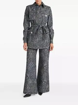 TEMPERLEY LONDON Floral-print Belted Denim Jacket