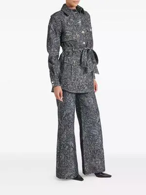 TEMPERLEY LONDON Floral-print Belted Denim Jacket